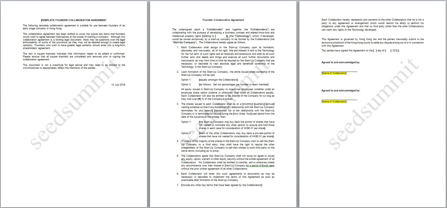 Founders Shareholder Agreement Template - Sfiveband.com Founders Shareholder Agreement Template - Sfiveband.com