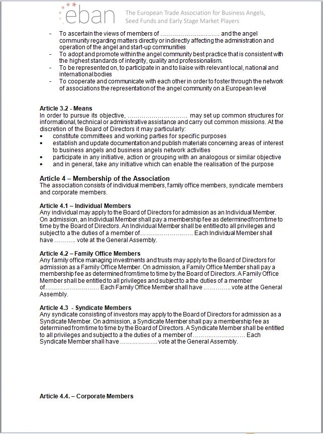 Articles of Association Template - Eloquens