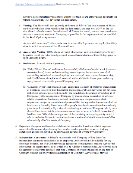 Marketing Specialist Advisory Agreement Template - Eloquens