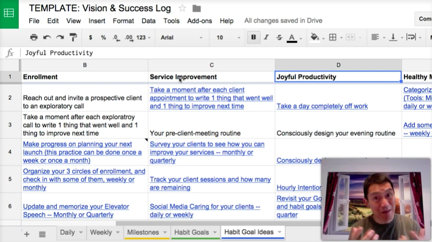 Vision and Success Log Template - Eloquens
