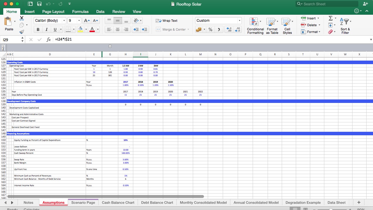 Solar Rooftop Excel Model - Eloquens