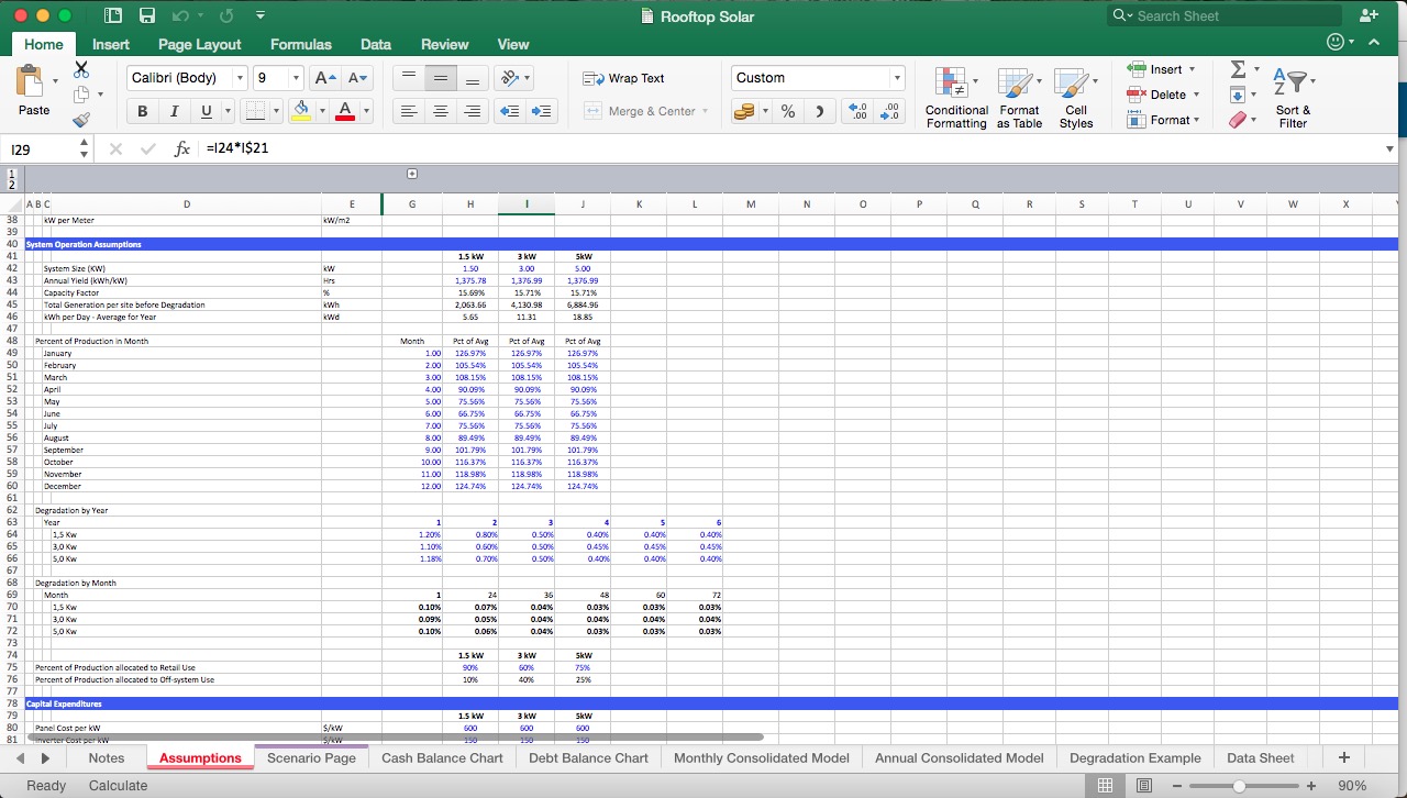 Solar Rooftop Excel Model - Eloquens