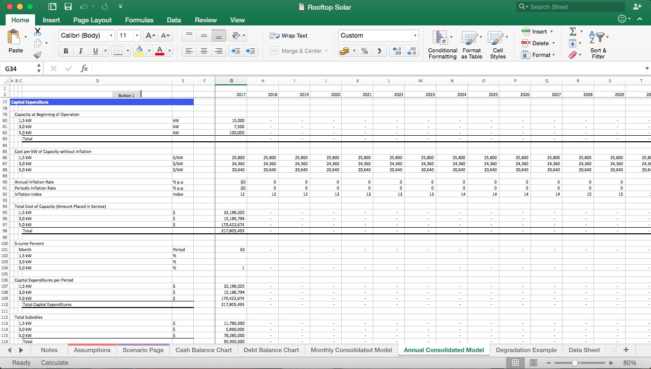 Solar Rooftop Excel Model - Eloquens