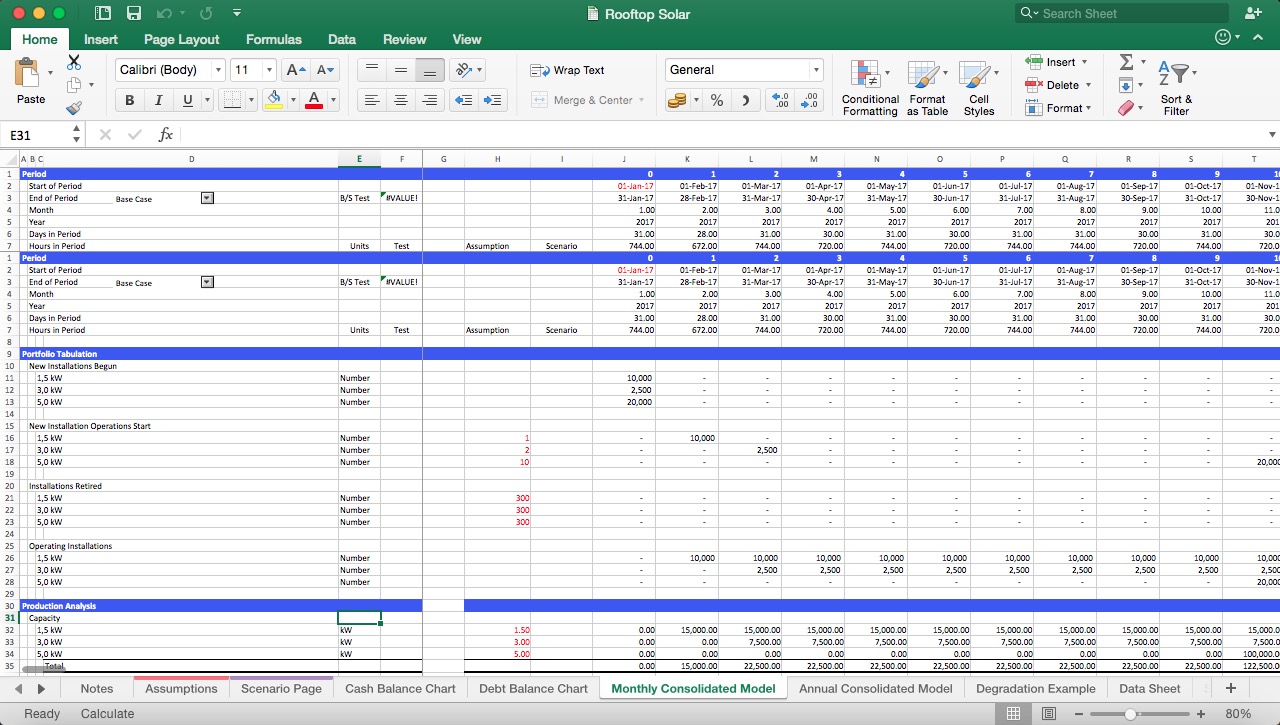 Solar Rooftop Excel Model - Eloquens