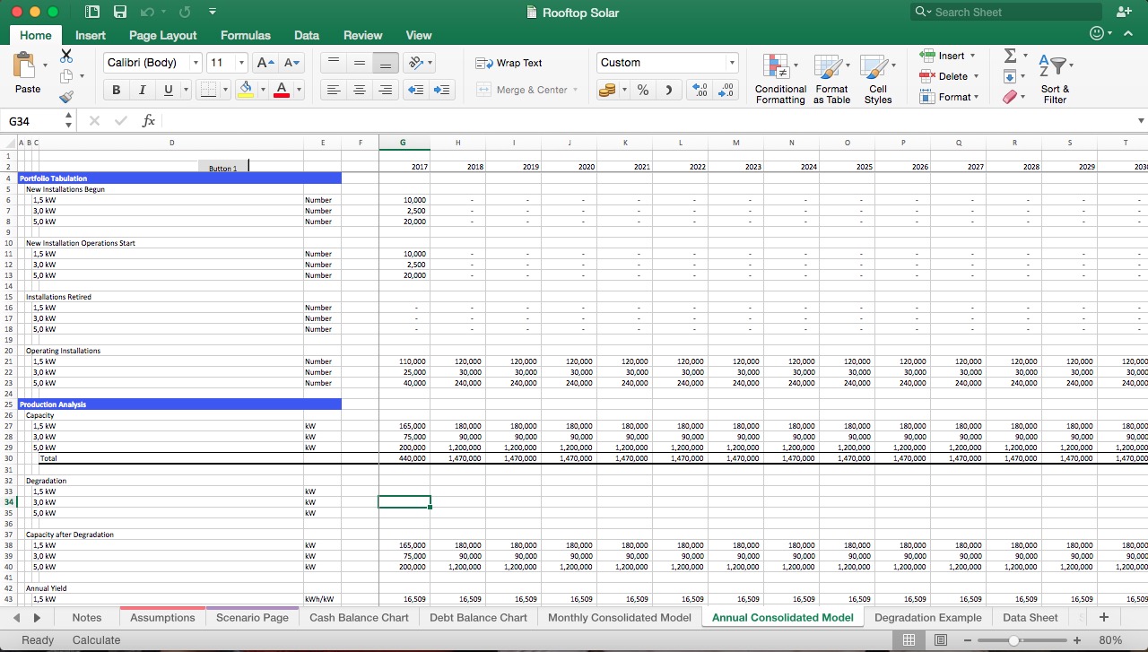Solar Rooftop Excel Model - Eloquens