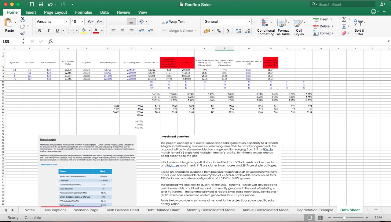 Solar Rooftop Excel Model - Eloquens