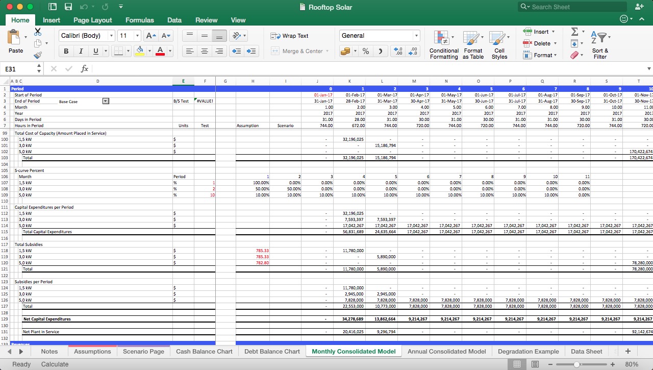 Solar Rooftop Excel Model - Eloquens