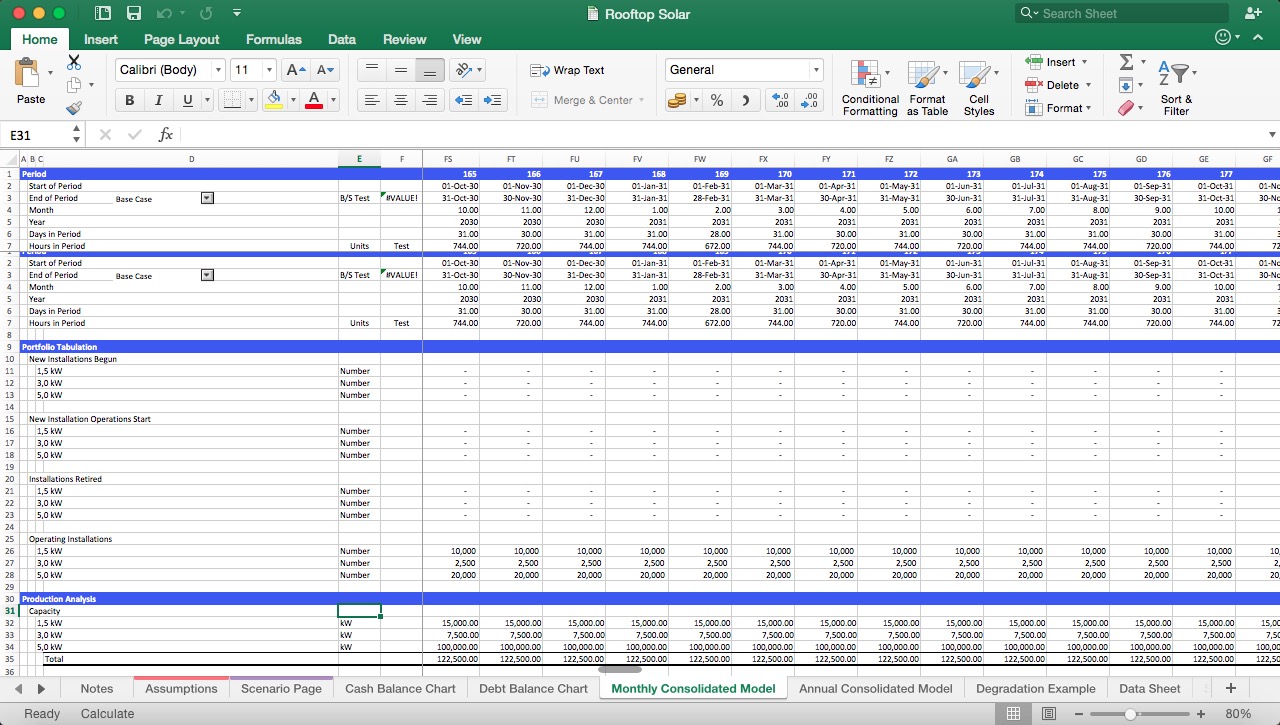 Solar Rooftop Excel Model - Eloquens