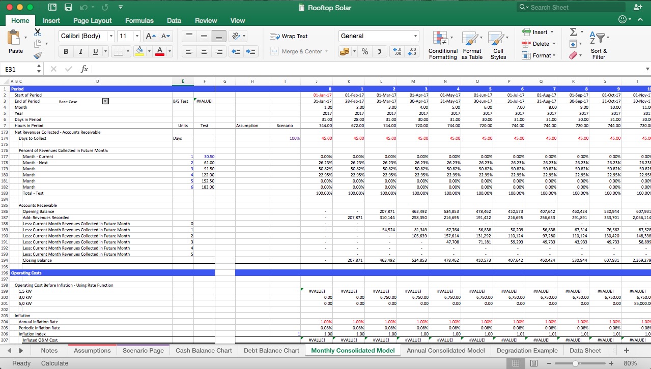 Solar Rooftop Excel Model - Eloquens