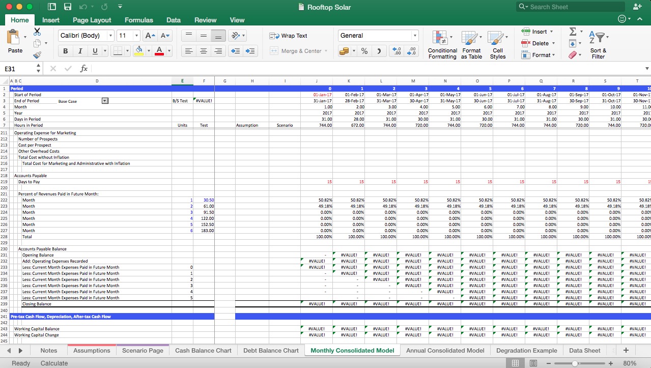 Solar Rooftop Excel Model - Eloquens