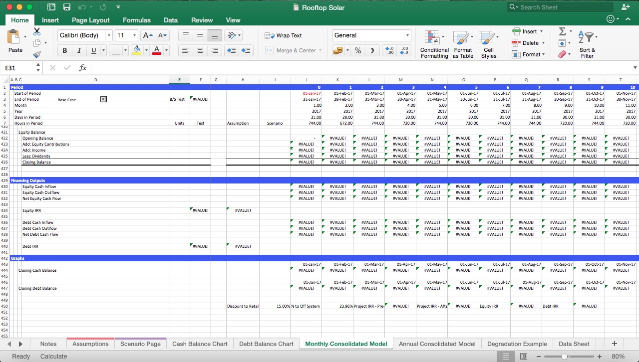 Solar Rooftop Excel Model - Eloquens