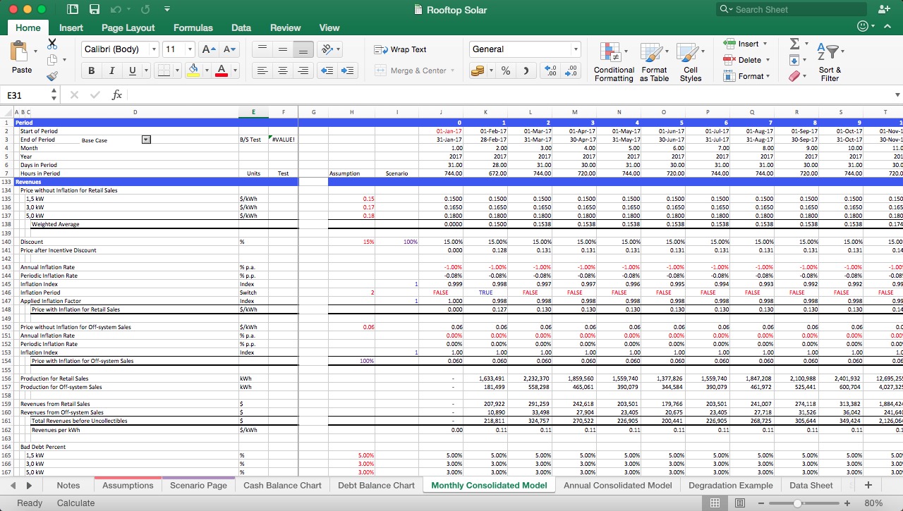 Solar Rooftop Excel Model - Eloquens