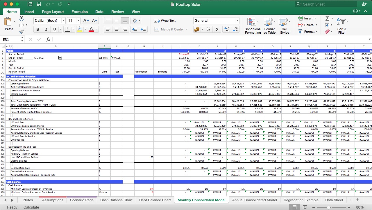 Solar Rooftop Excel Model - Eloquens