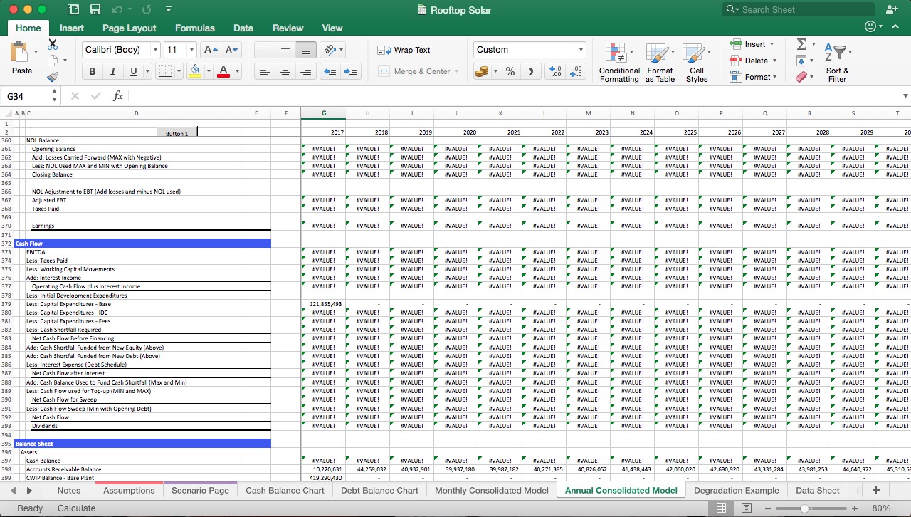 Solar Rooftop Excel Model - Eloquens