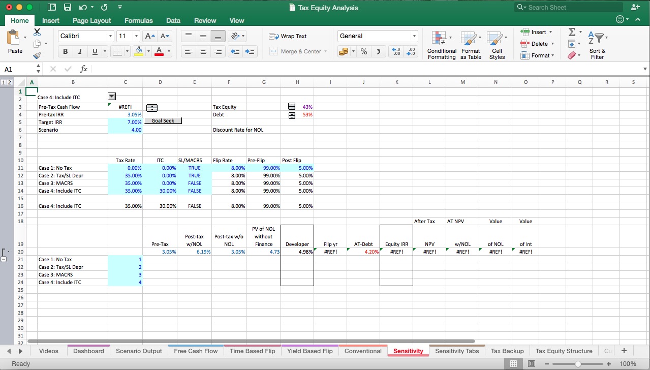 Tax Equity Analysis Excel Model for U.S. Renewable Energy Projects ...