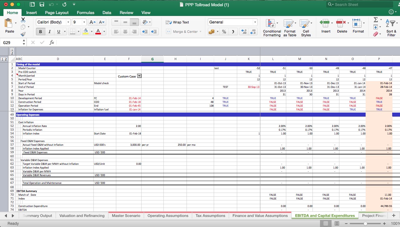 Tollway Project Finance Excel Model - Eloquens
