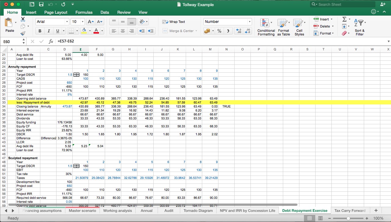 Tollway Project Finance Excel Model - Eloquens