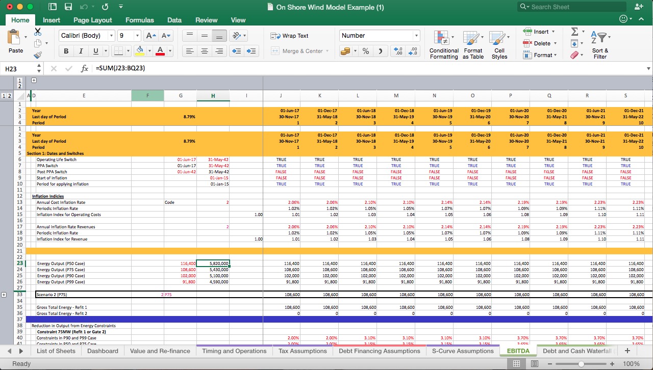 On Shore Wind Excel Model - Eloquens