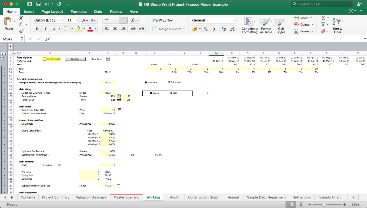 Off Shore Wind Project Finance Excel Model - Eloquens