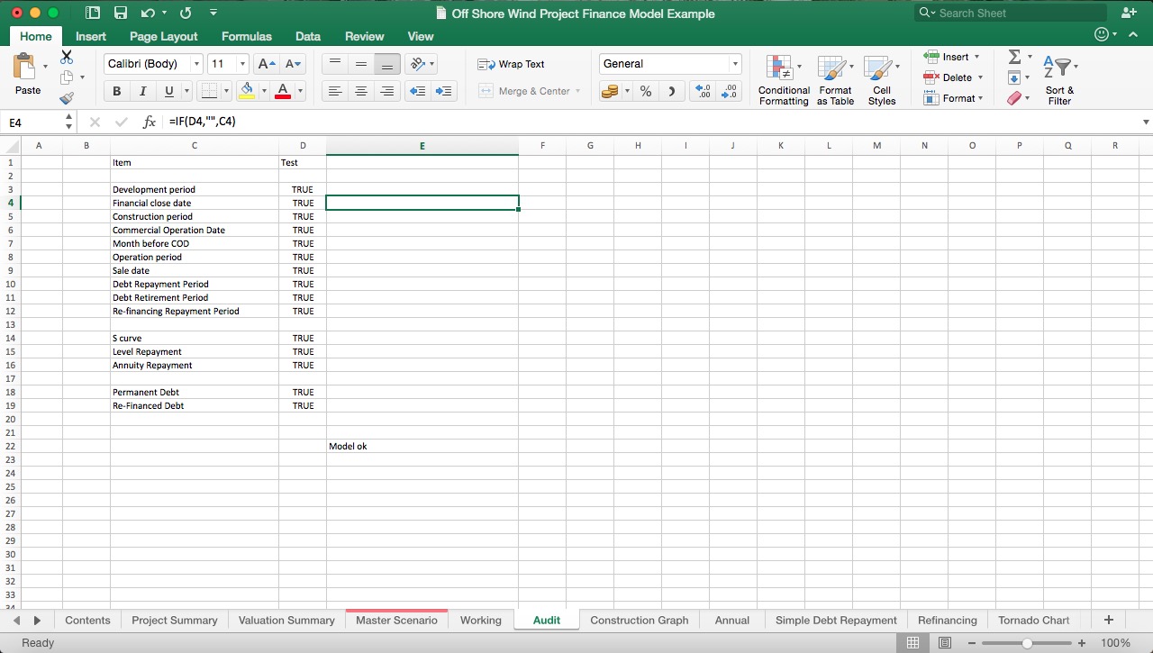 Off Shore Wind Project Finance Excel Model - Eloquens