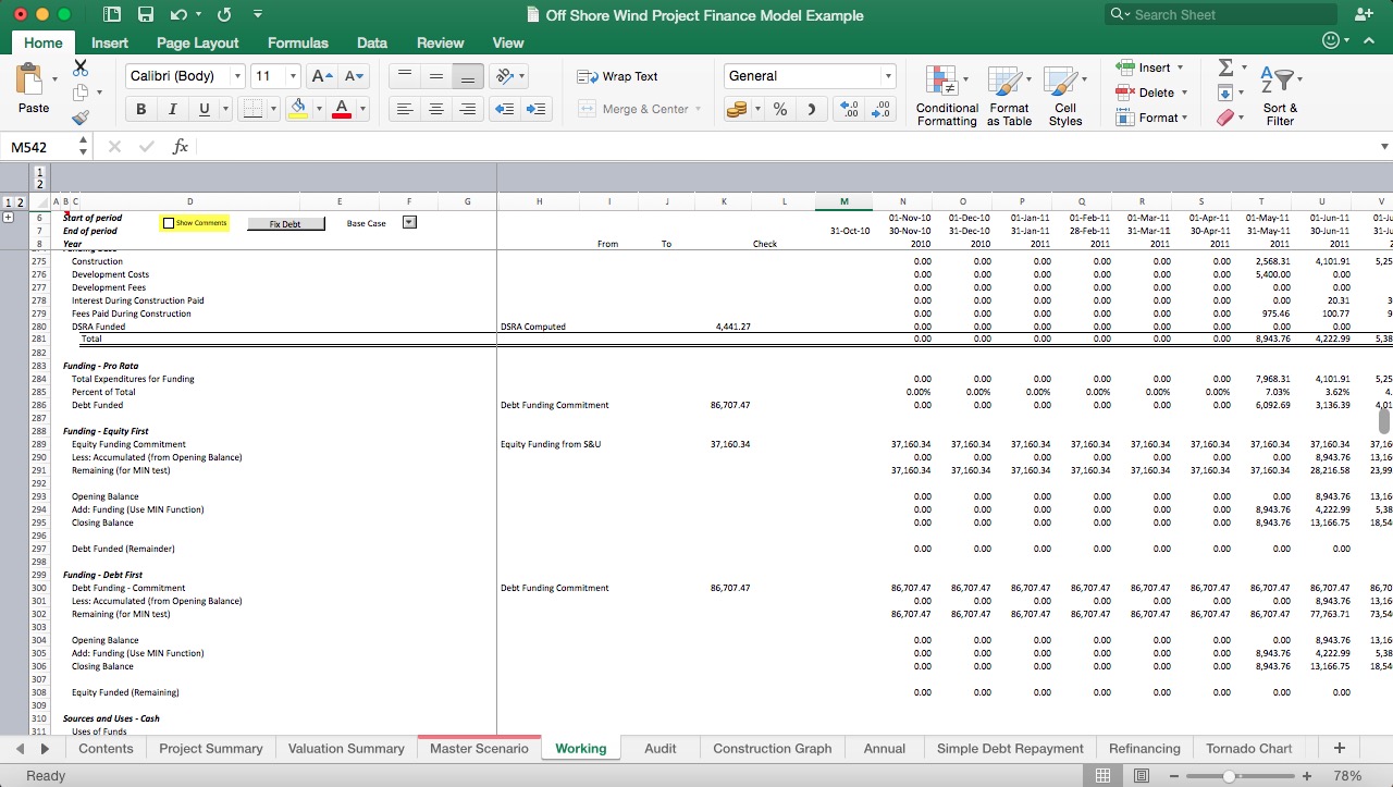 Off Shore Wind Project Finance Excel Model - Eloquens