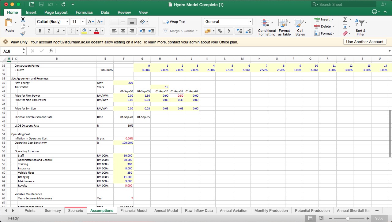 Hydro Excel Model - with Commodity Price Risk and Monte Carlo ...