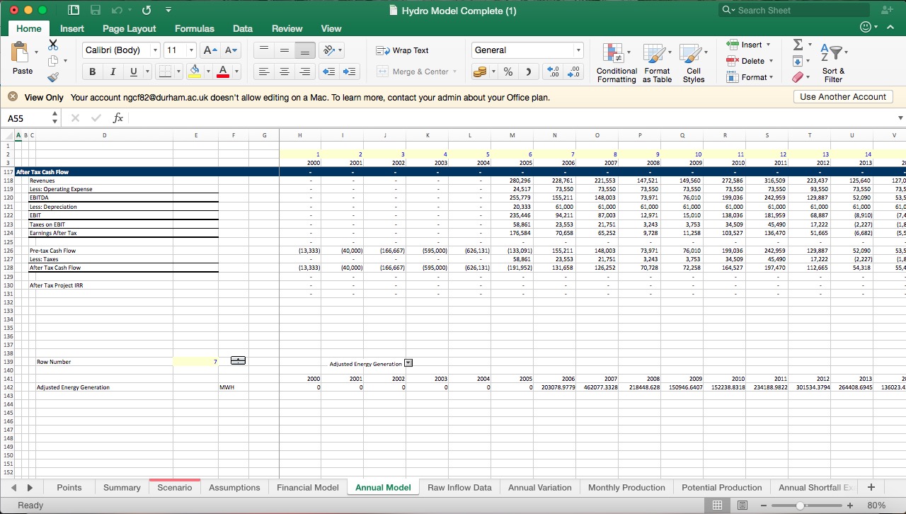 Hydro Excel Model - with Commodity Price Risk and Monte Carlo ...