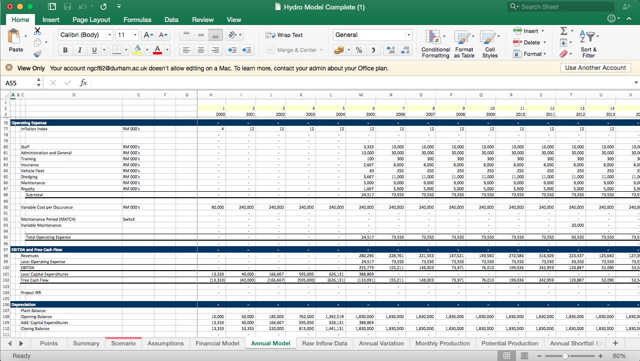 Hydro Excel Model - with Commodity Price Risk and Monte Carlo ...
