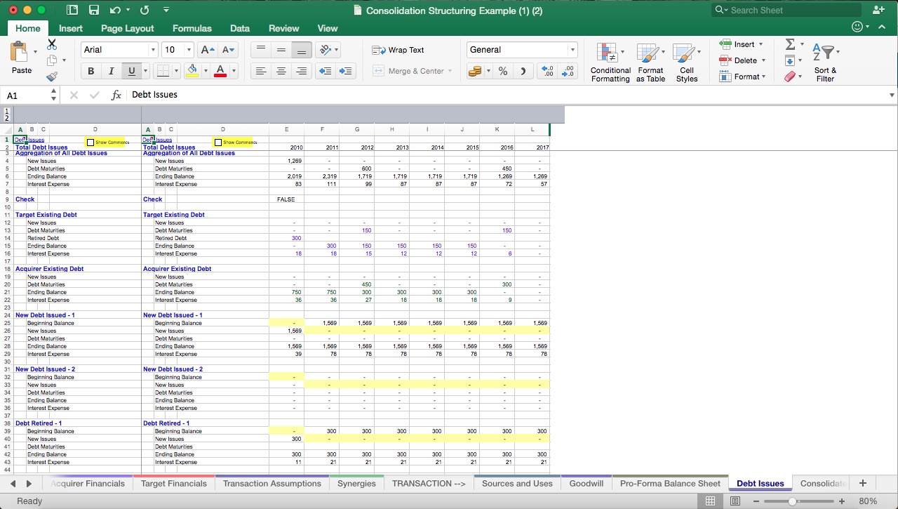 Merger Model - Consolidation of Two Companies - Eloquens