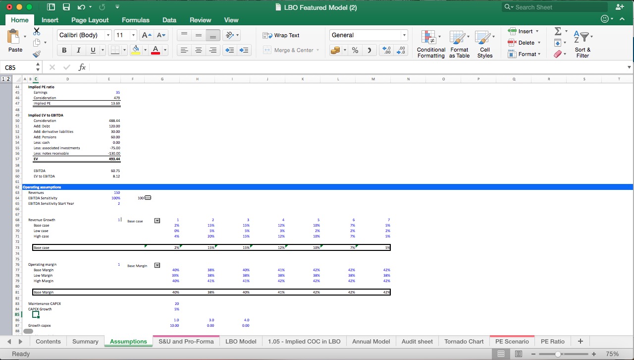LBO Excel Model - with Capital Structure Analysis - Eloquens