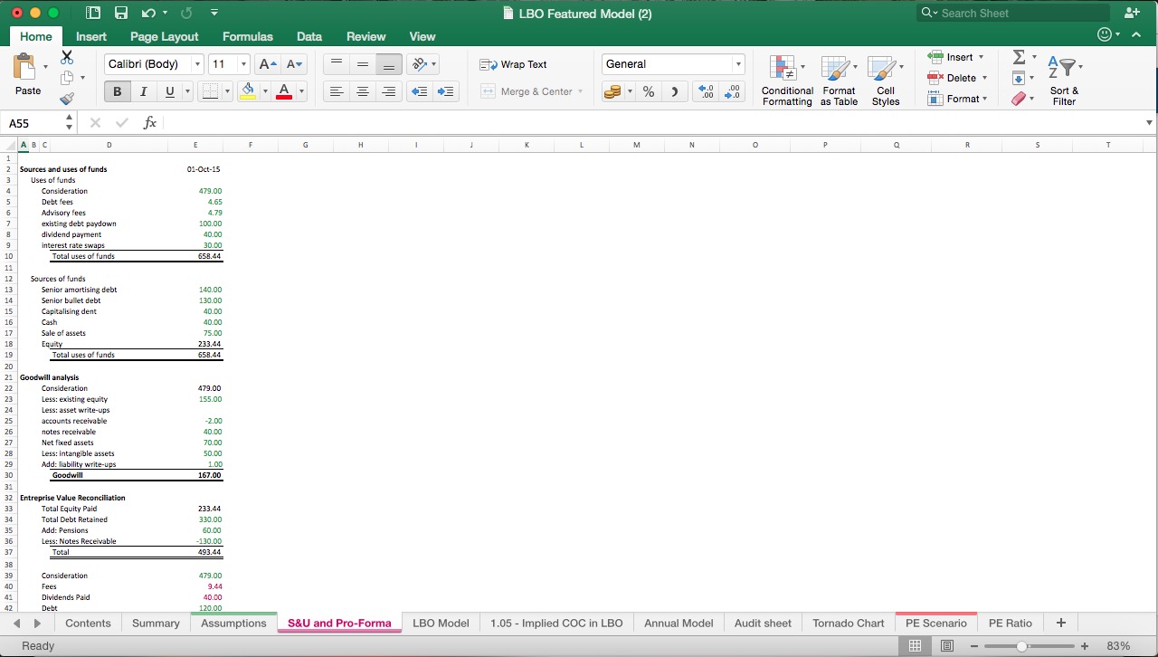 LBO Excel Model - with Capital Structure Analysis - Eloquens