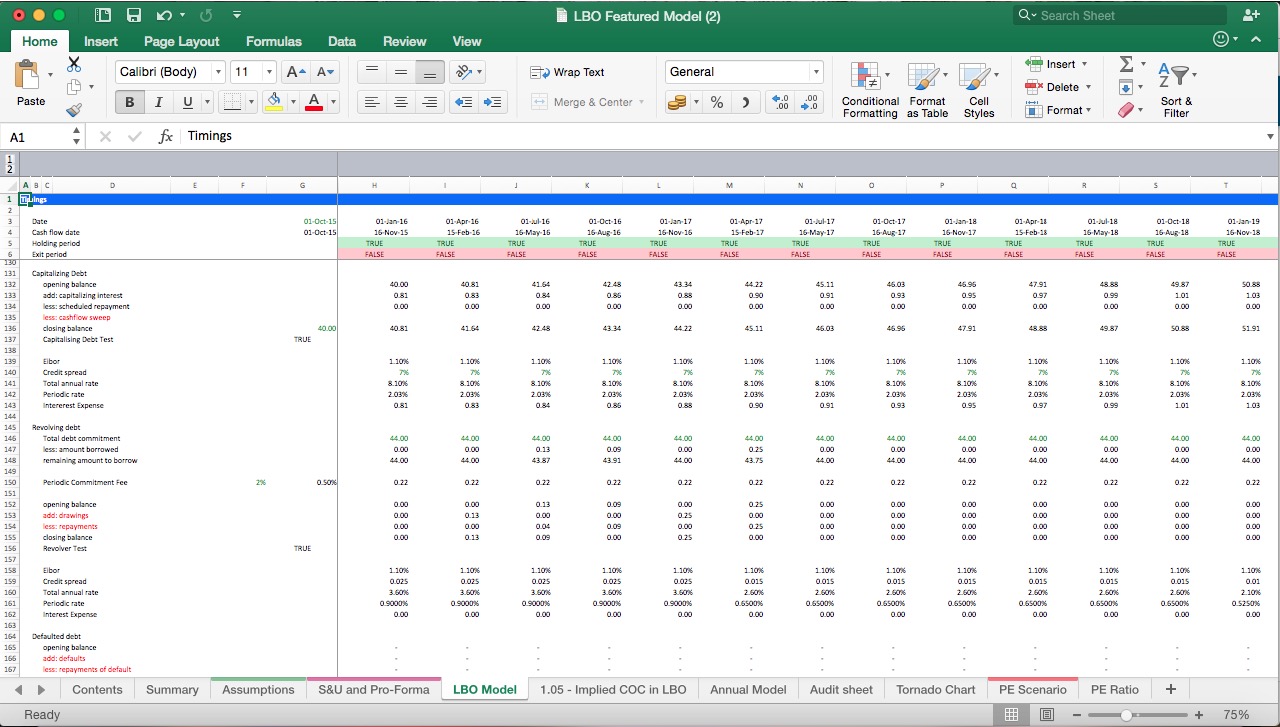 LBO Excel Model - with Capital Structure Analysis - Eloquens