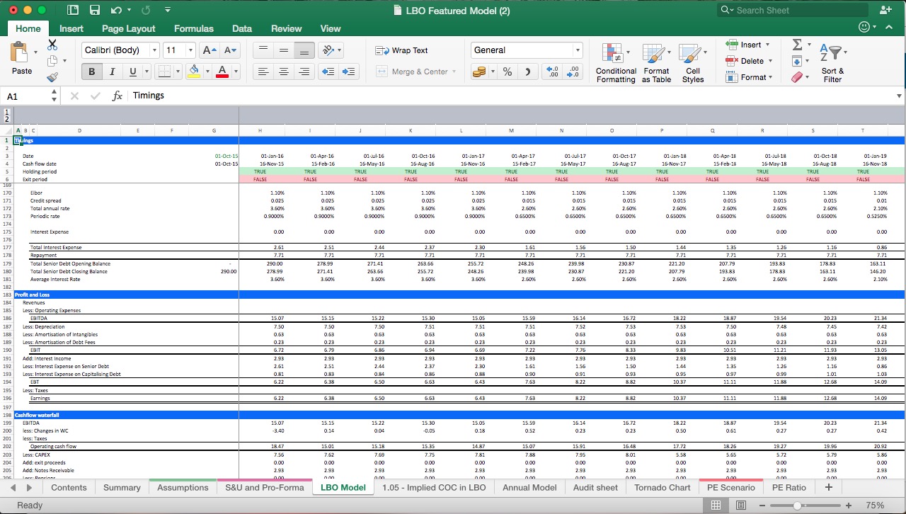 LBO Excel Model - with Capital Structure Analysis - Eloquens