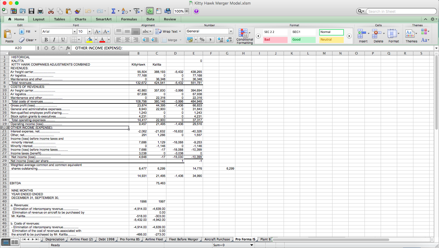 How to combine two standalone excel models to create a Merger Model ...