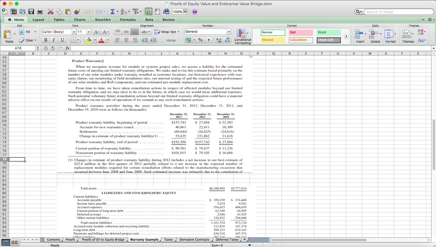 Bridge between Equity value and Enterprise value - Illustration Model ...