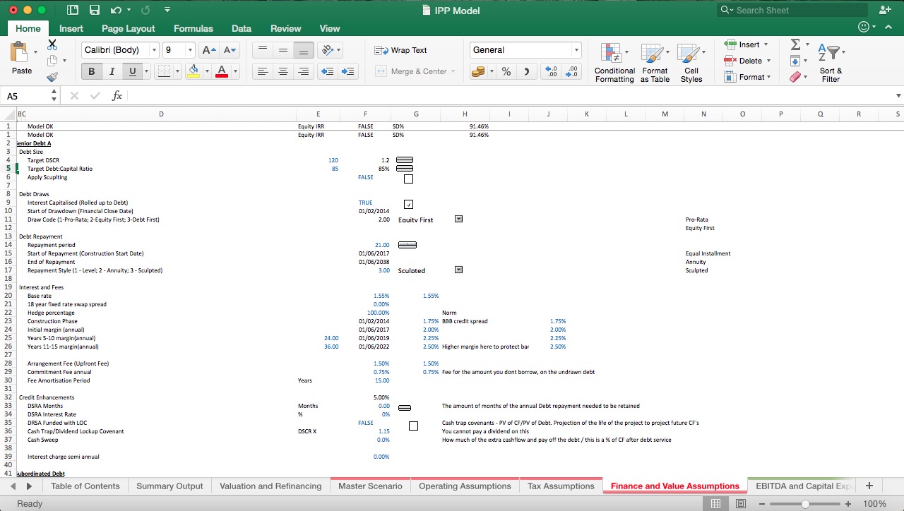 Independent Power Producer (IPP) Excel Model - Eloquens
