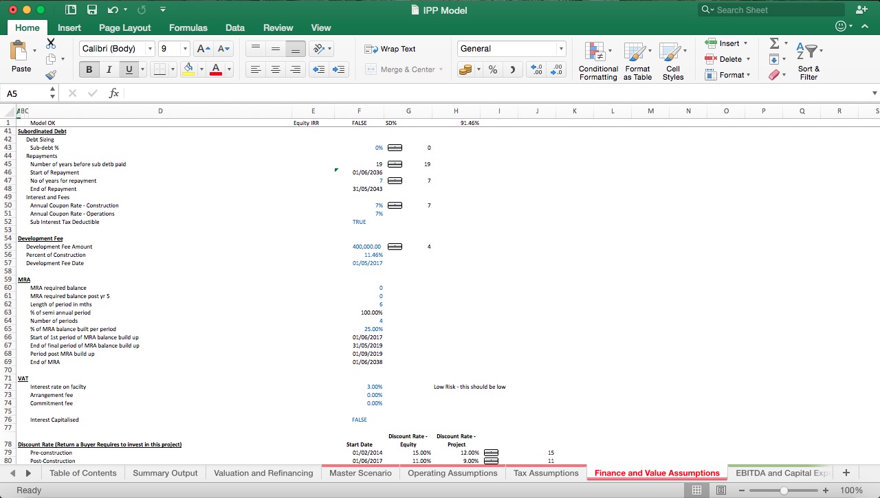 Independent Power Producer (IPP) Excel Model - Eloquens