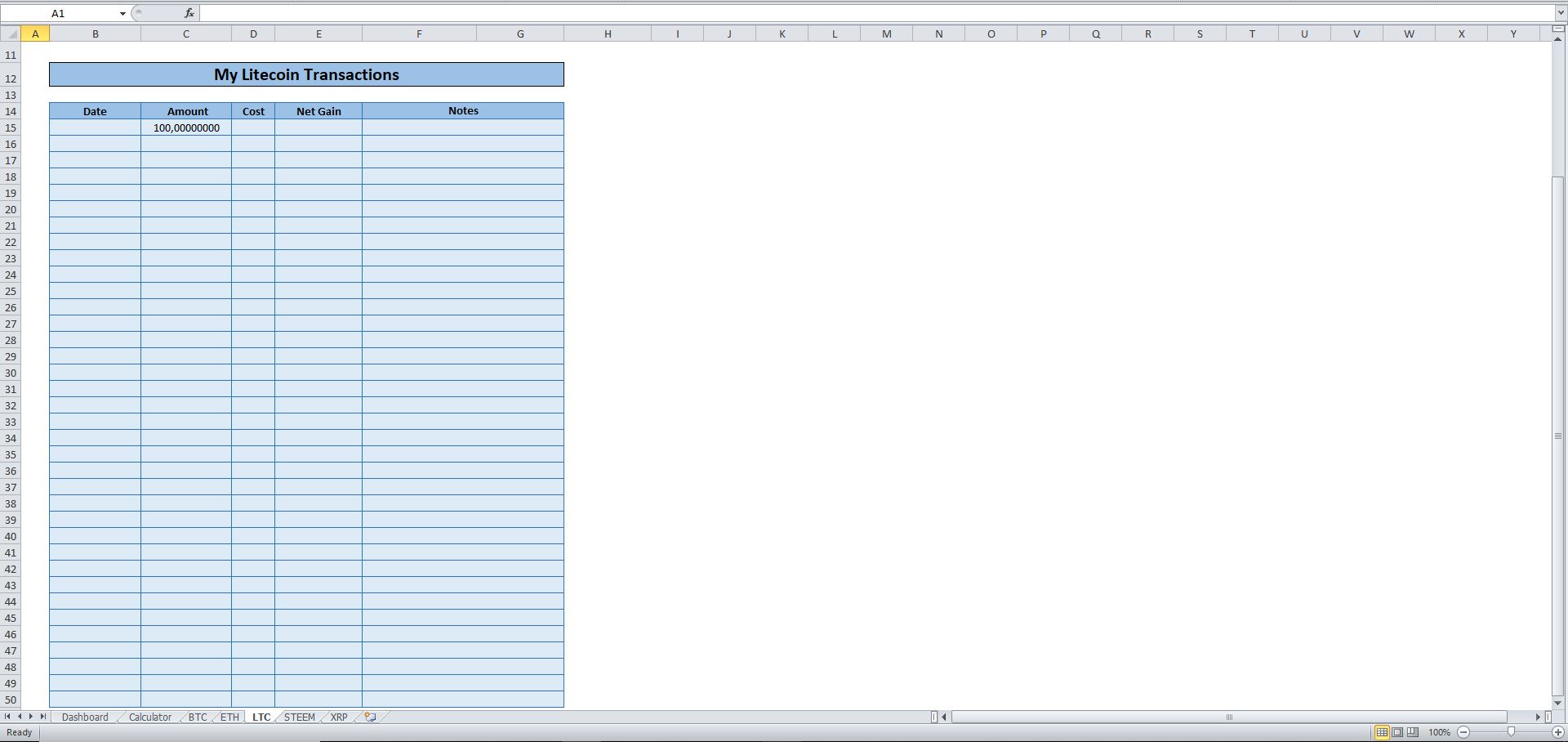 Cryptocurrency Real-time Price Tracker in Excel - Eloquens