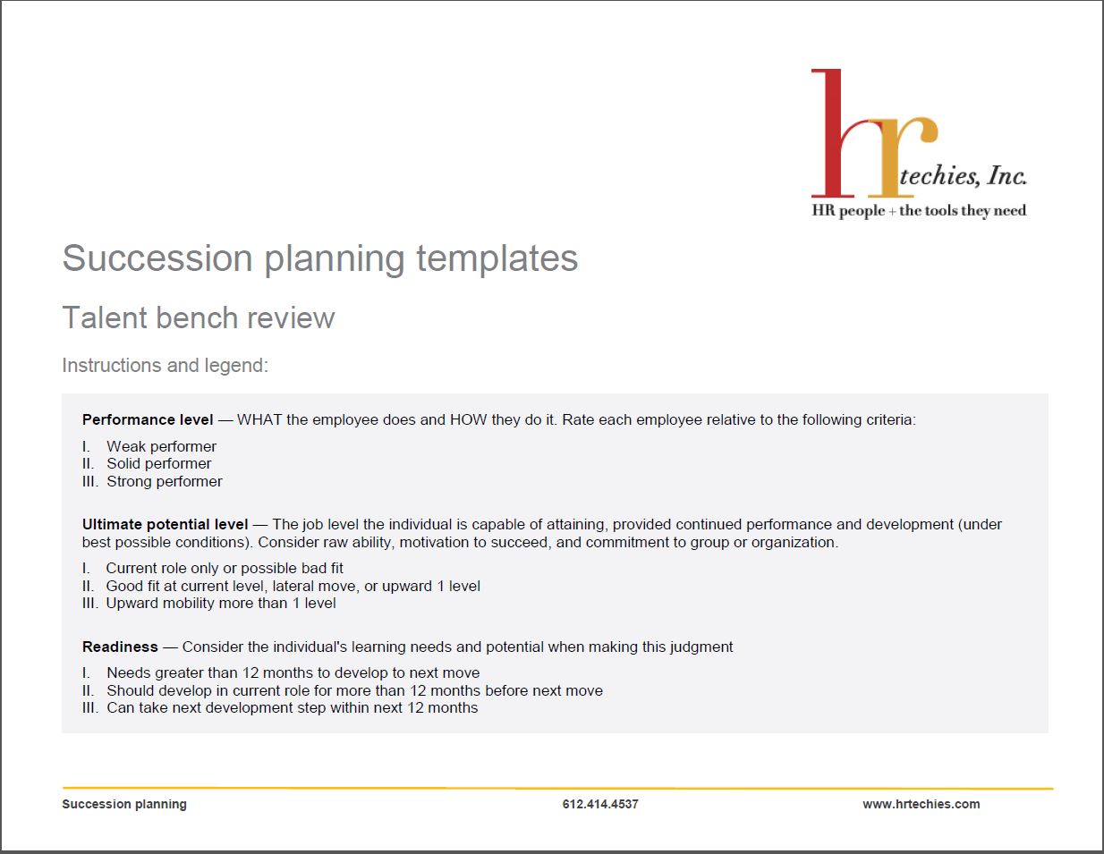 Succession Planning Templates - Eloquens