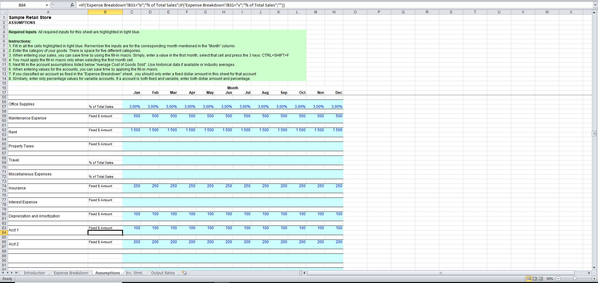 Restaurant Financial Projections Excel Workbook - Eloquens