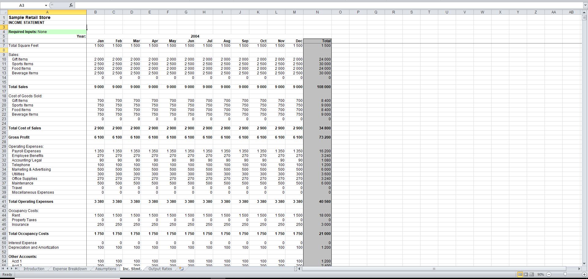 Restaurant Financial Projections Excel Workbook - Eloquens