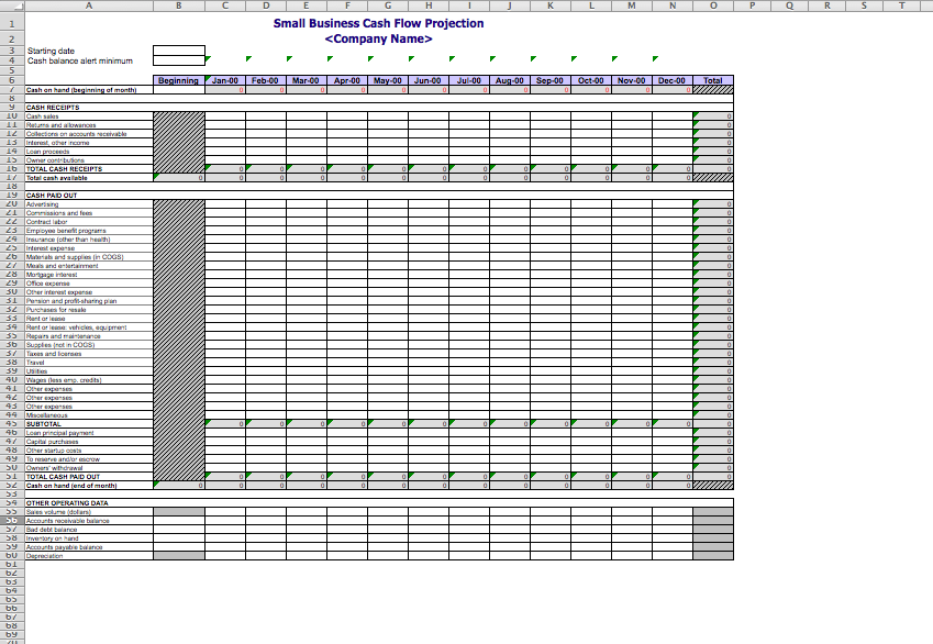 cash flow statement excel example