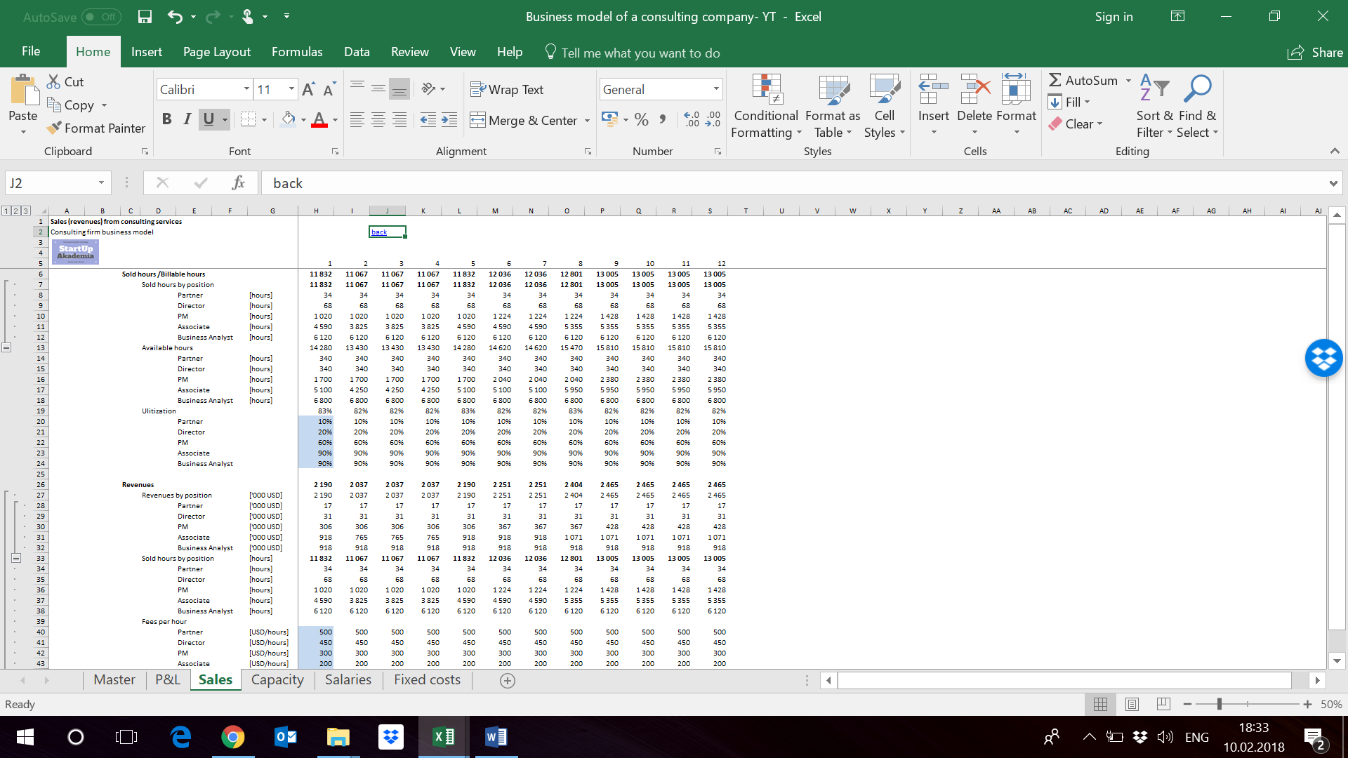 Consulting Firm Excel Financial Model - Eloquens