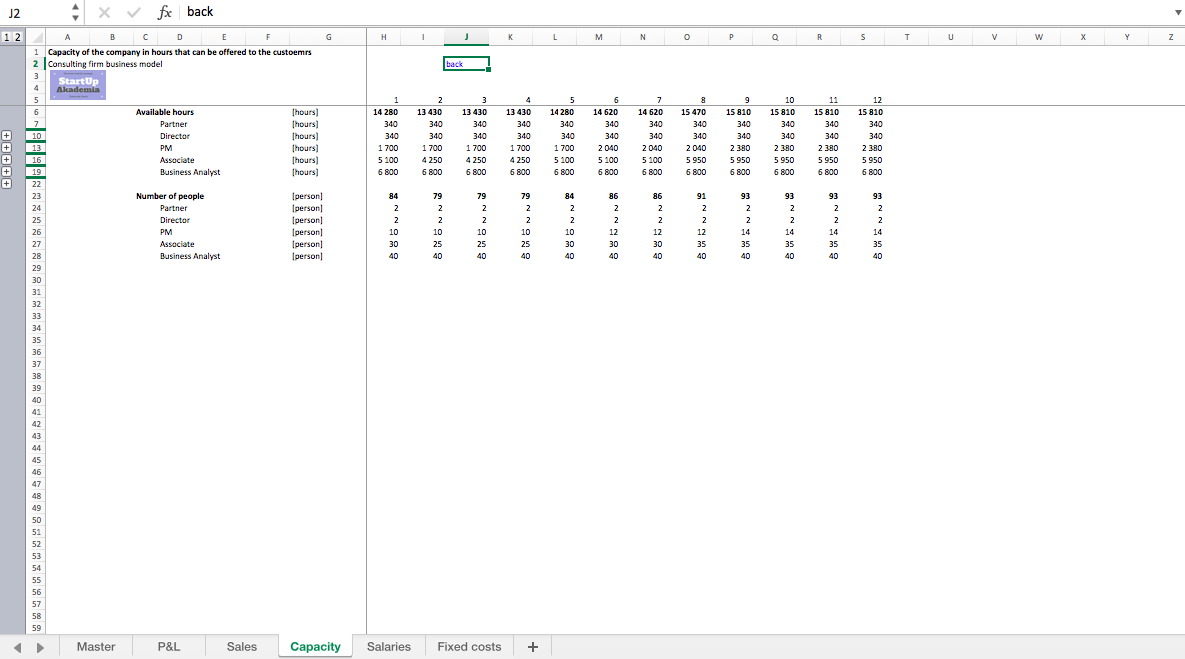 Consulting Firm Excel Financial Model - Eloquens