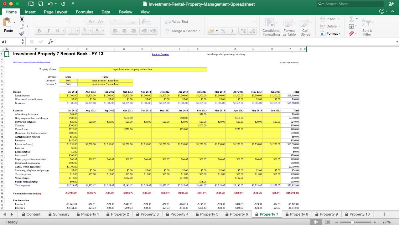 Investment Property Record Summary - Eloquens