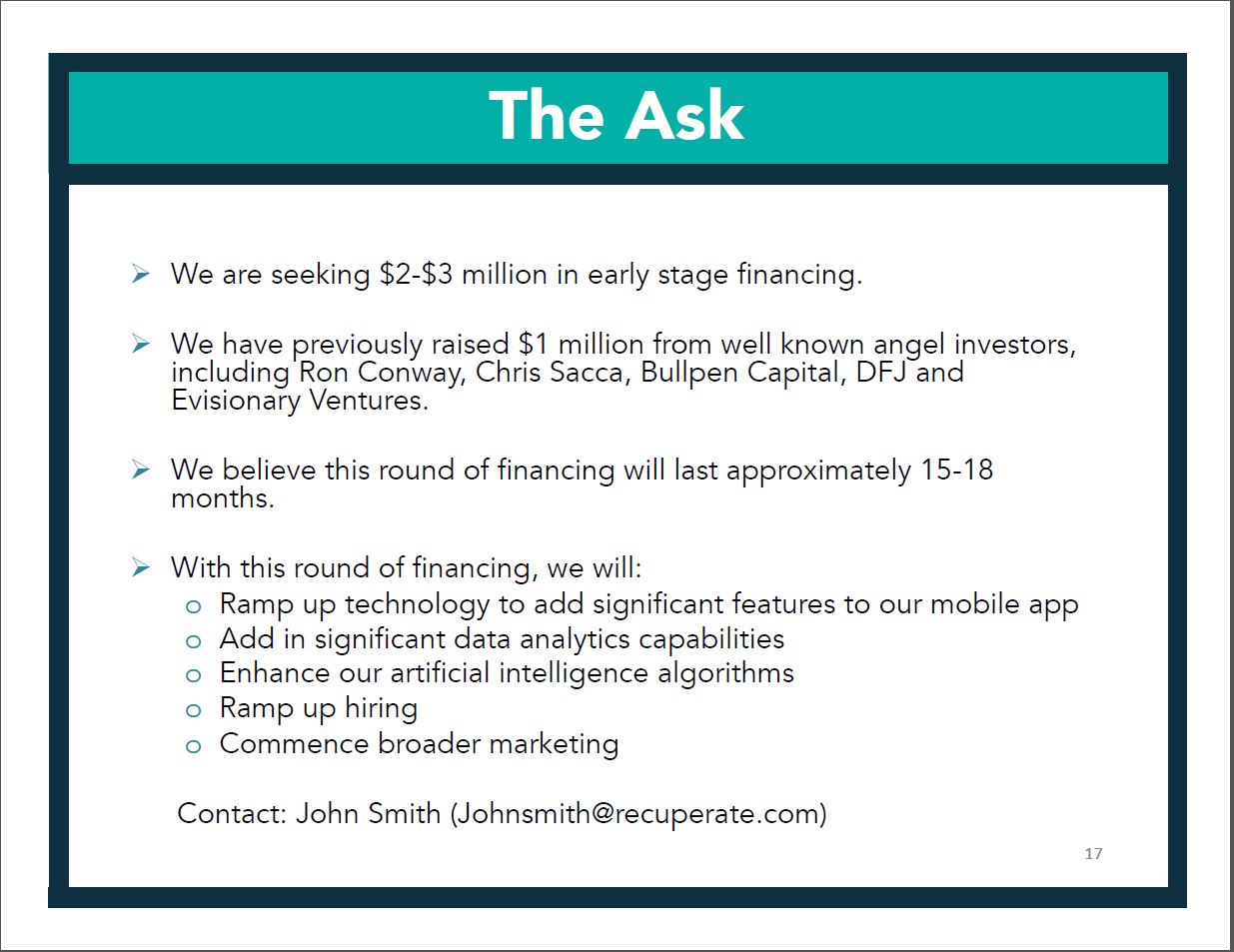 Startup Sample Investor Pitch Deck Template - Eloquens