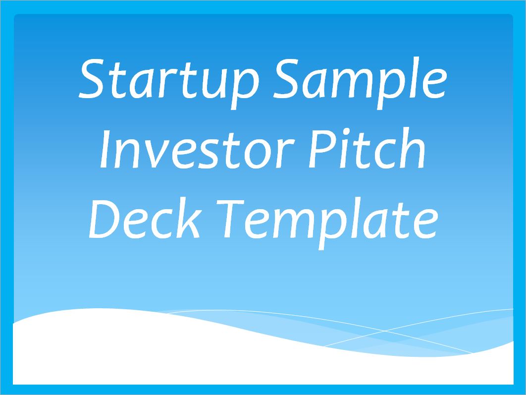 Startup Sample Investor Pitch Deck Template - Eloquens