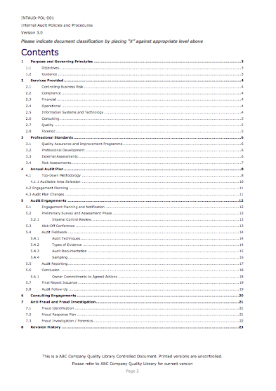 Internal Audit Policy Manual - Eloquens