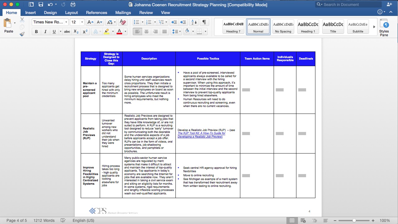 Recruitment Strategy Planning Template - Eloquens