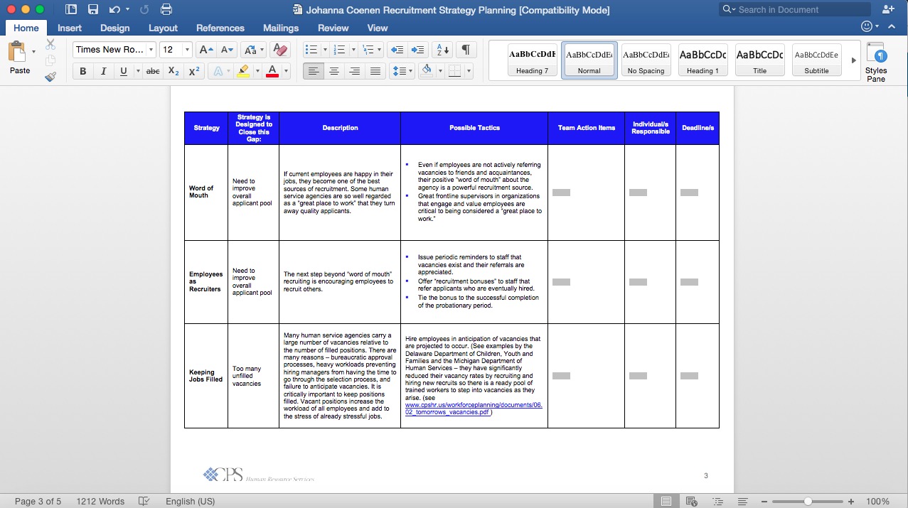 Recruitment Strategy Planning Template - Eloquens